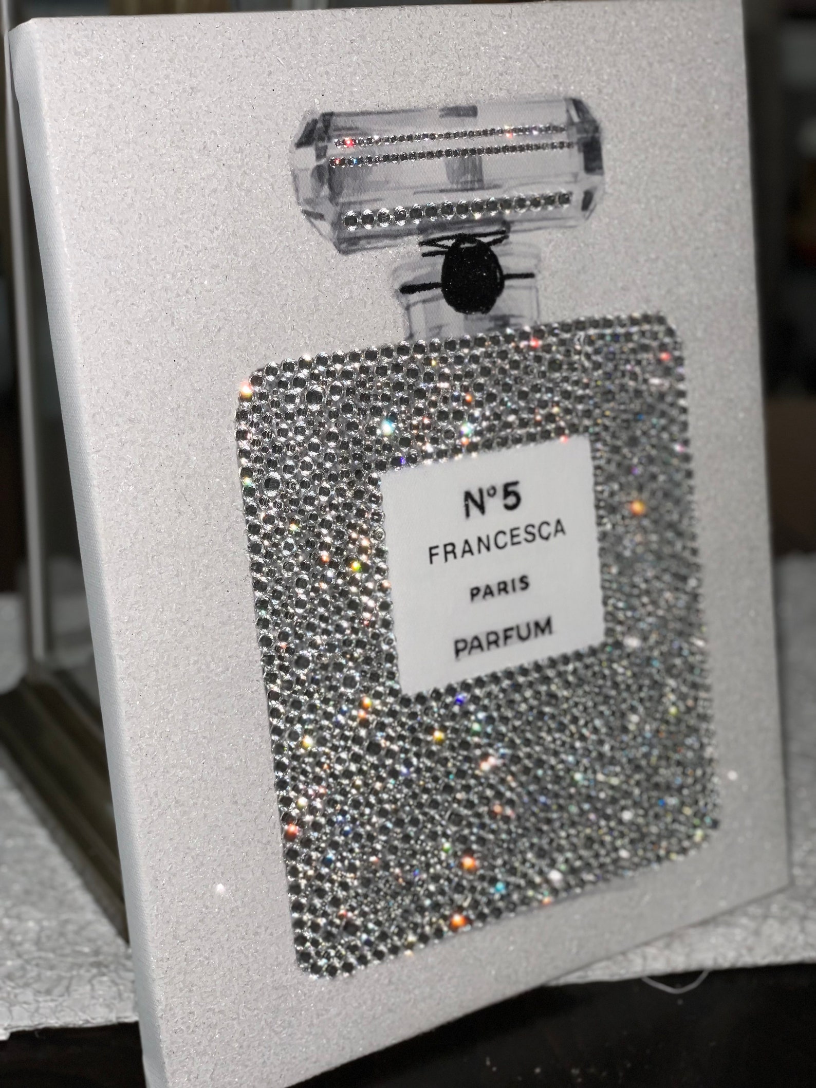 Personlized Gift/perfume Bottle Canvas Art: Diamond Dust Decor - Etsy