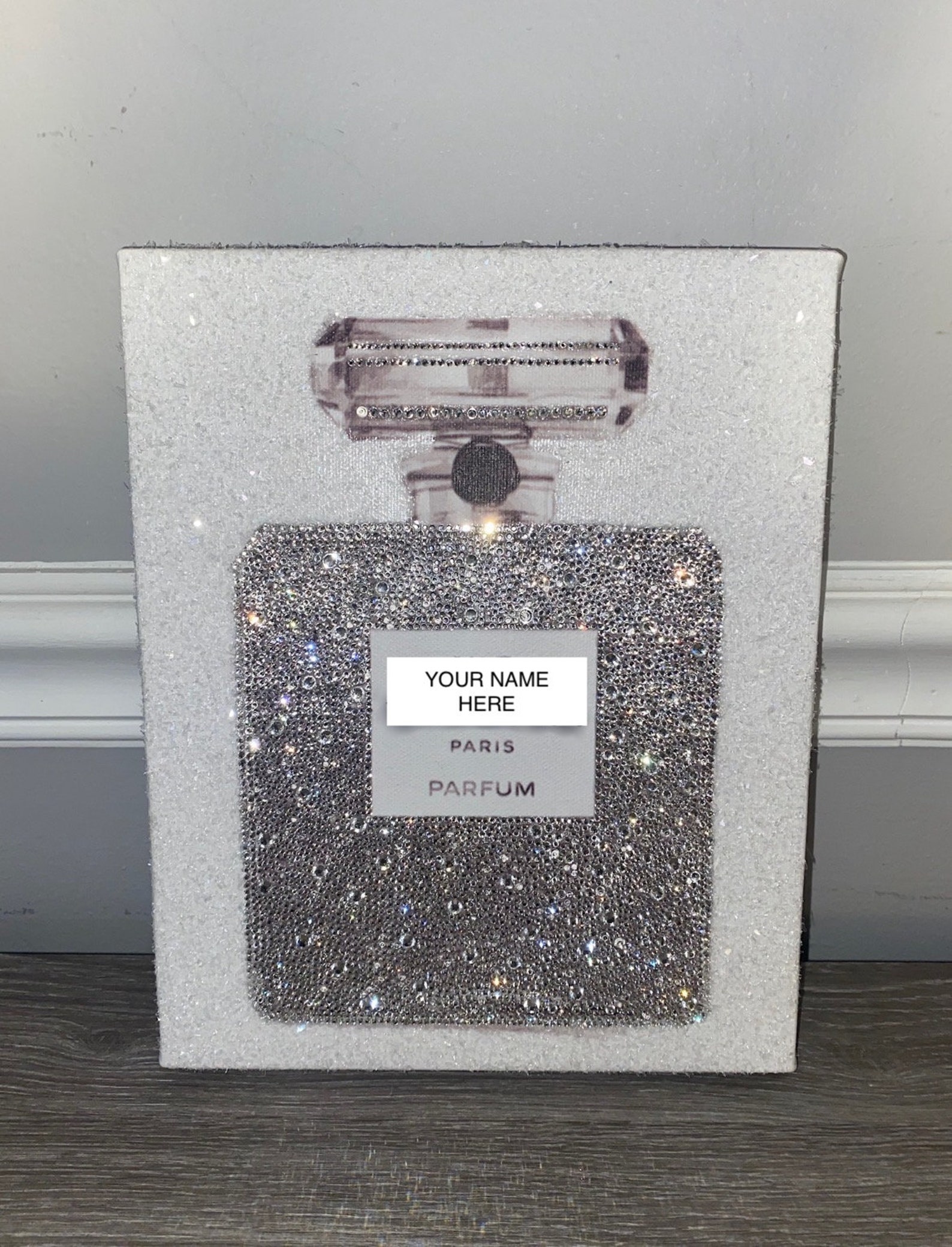 Personlized Gift/perfume Bottle Canvas Art: Diamond Dust Decor - Etsy