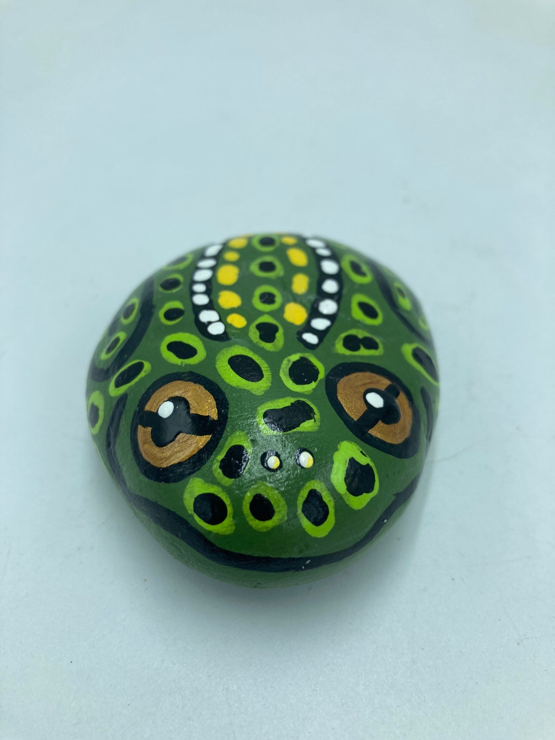 Painted Frog Stone - Etsy