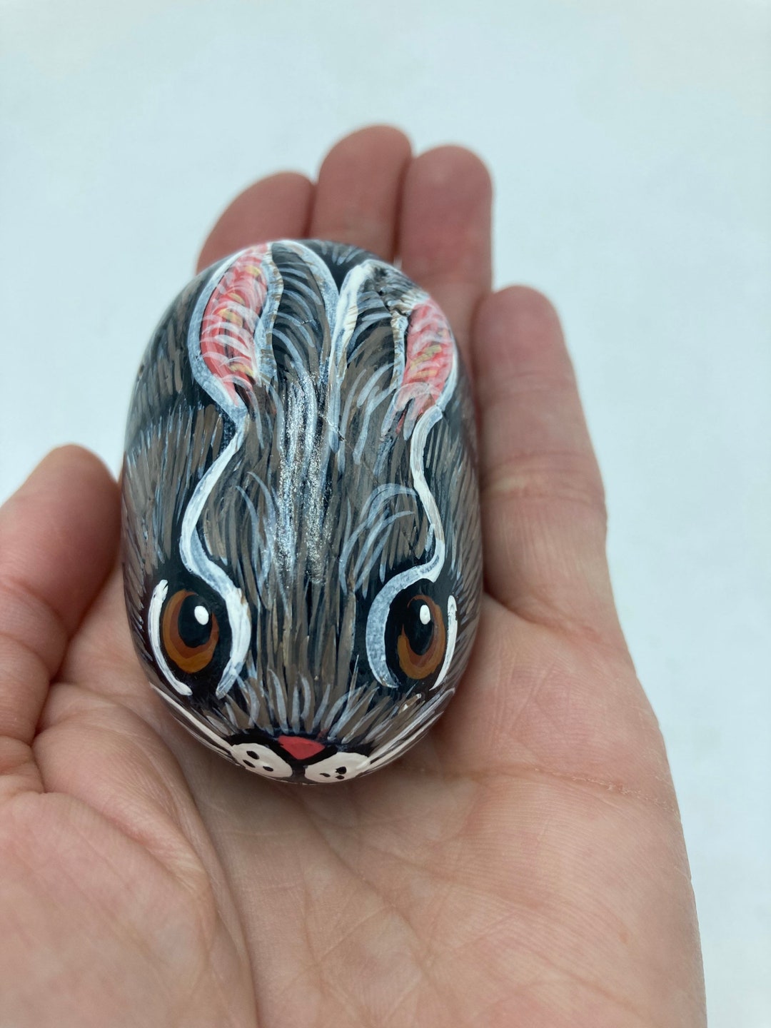 Painted Bunny Rock Rabbit Stone - Etsy