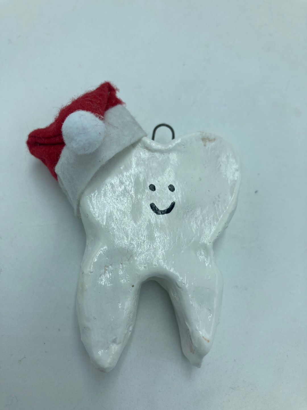 Santa Tooth Ornaments Porcelain Tooth Hanging Ornament With Santa Hat ...