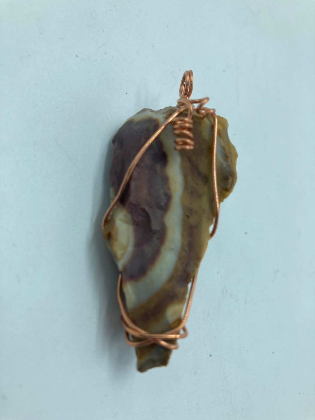 Bullseye Candy Rhyolite Pendant Gemfield Nevada Stone Wire Wrapped ...