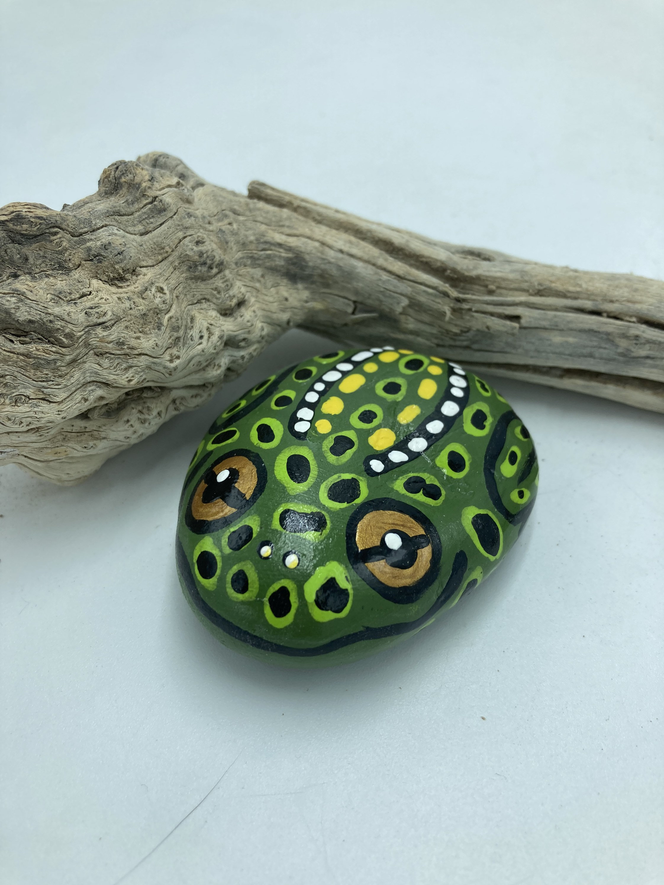 Painted Frog Stone - Etsy