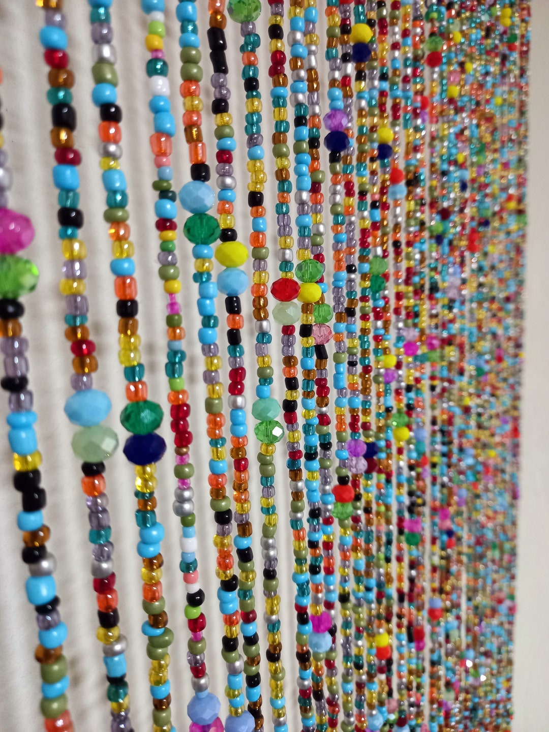 59 Inch Bohemian Style Beaded Long Curtains, Beaded Curtain Doorway ...