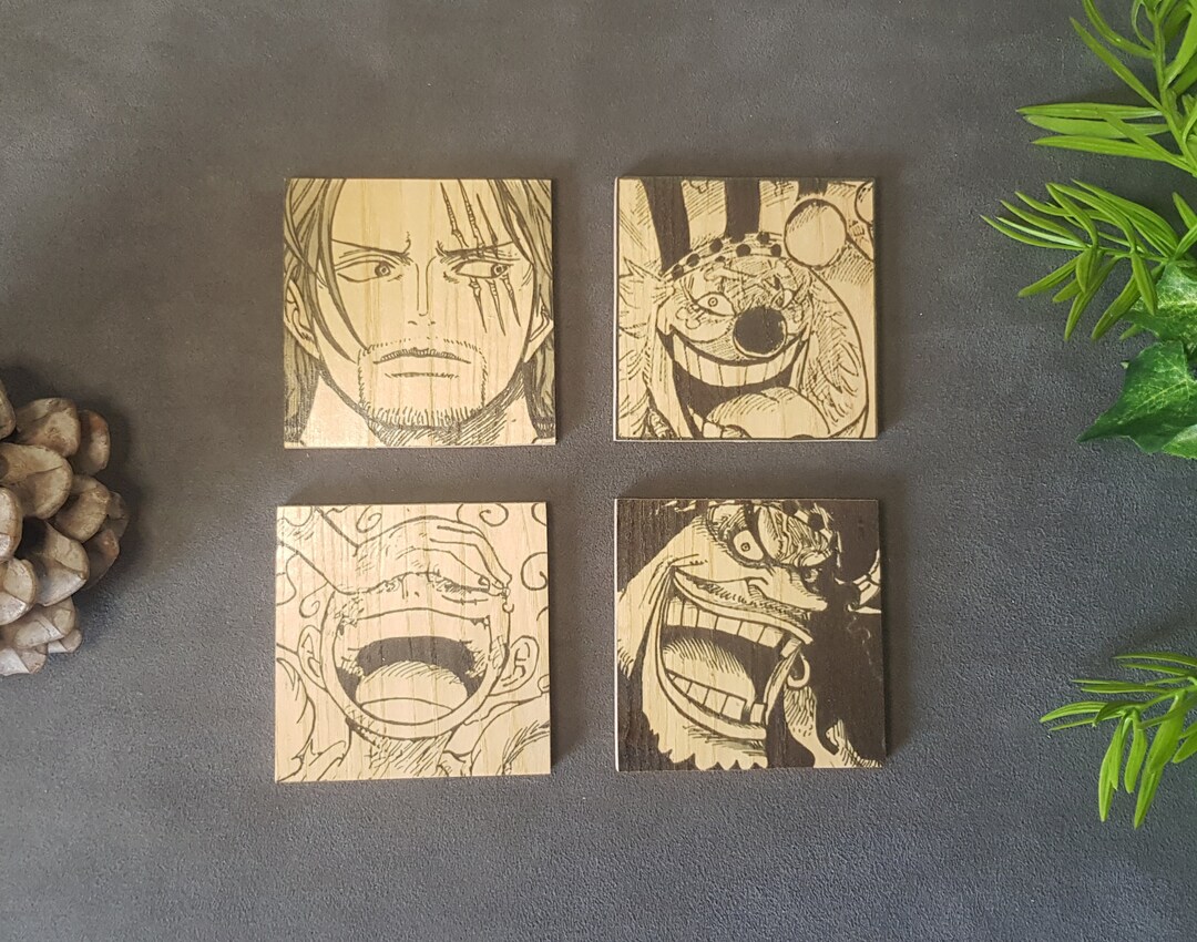 Set of 4 Wooden Coasters 4 Emperors One Piece - Etsy