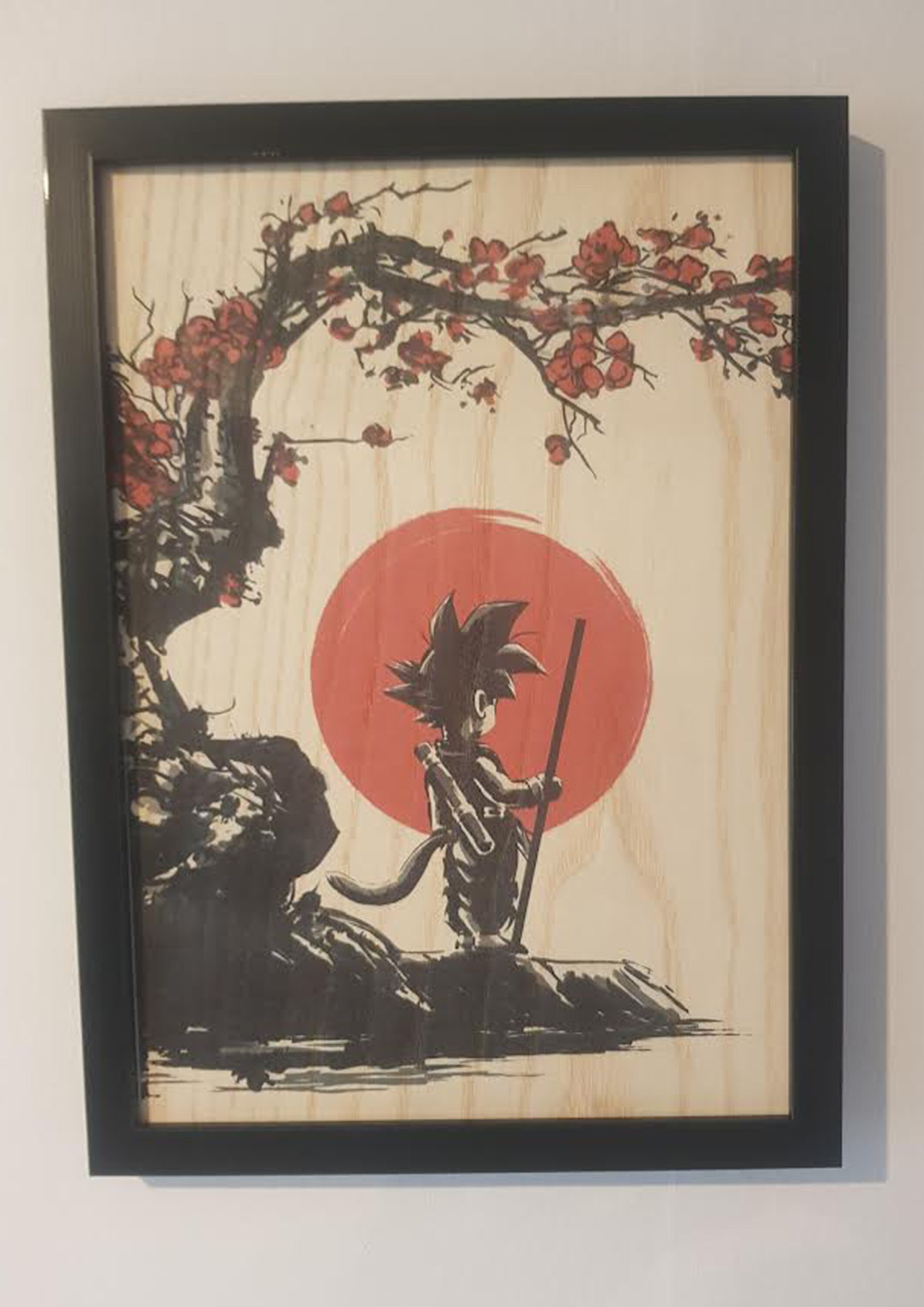 GOKU Dragon Ball Z Frame Print on Wood Wall Decoration - Etsy