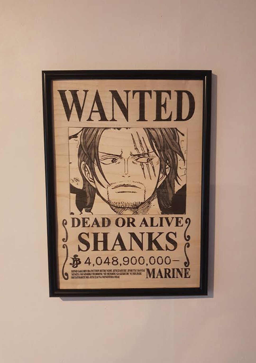One Piece Wanted Shanks Manga Frame - Etsy