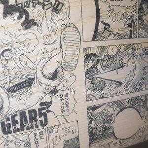 Planche One piece original sur bois luffy gear 5 Manga Décoration ...