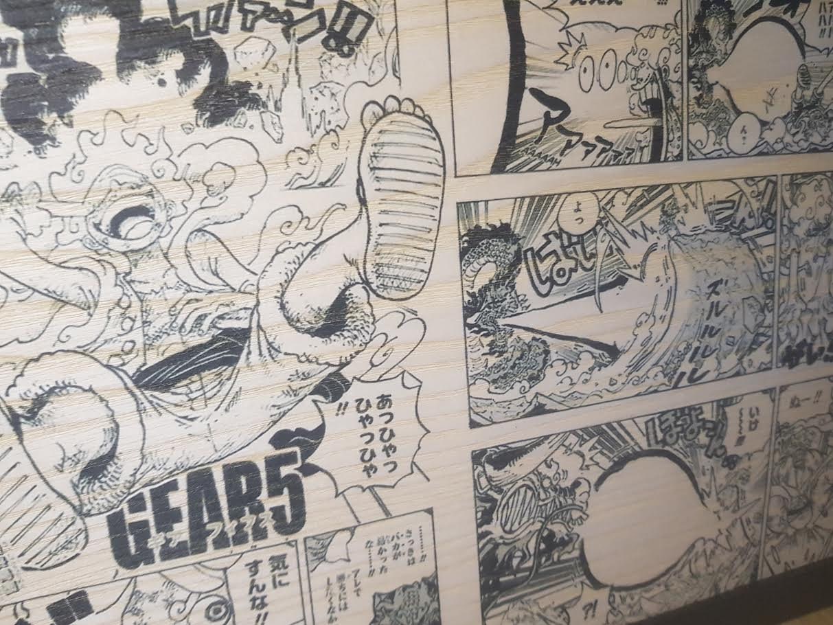 Planche One piece original sur bois luffy gear 5 Manga Décoration ...