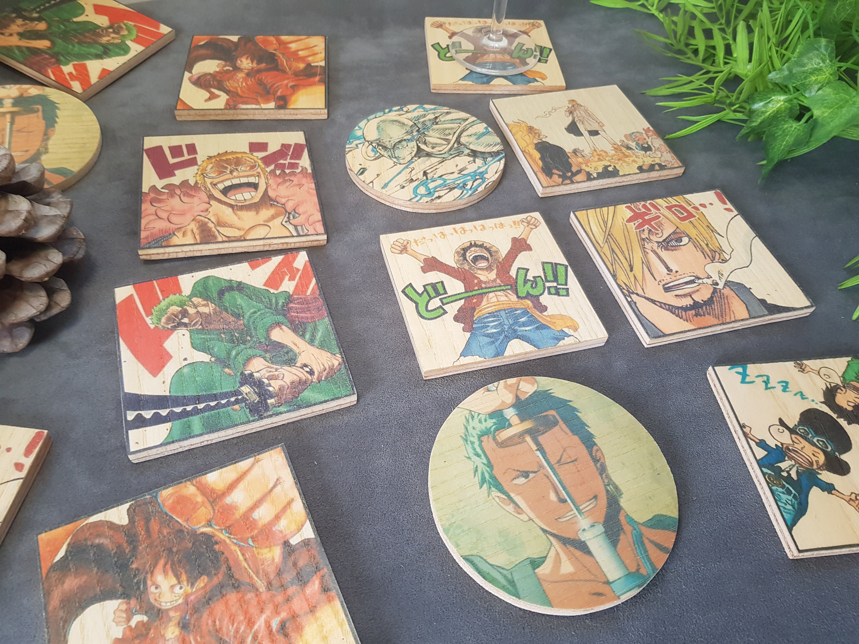 Set of 9 Wooden Coasters one Piece Wall - Etsy