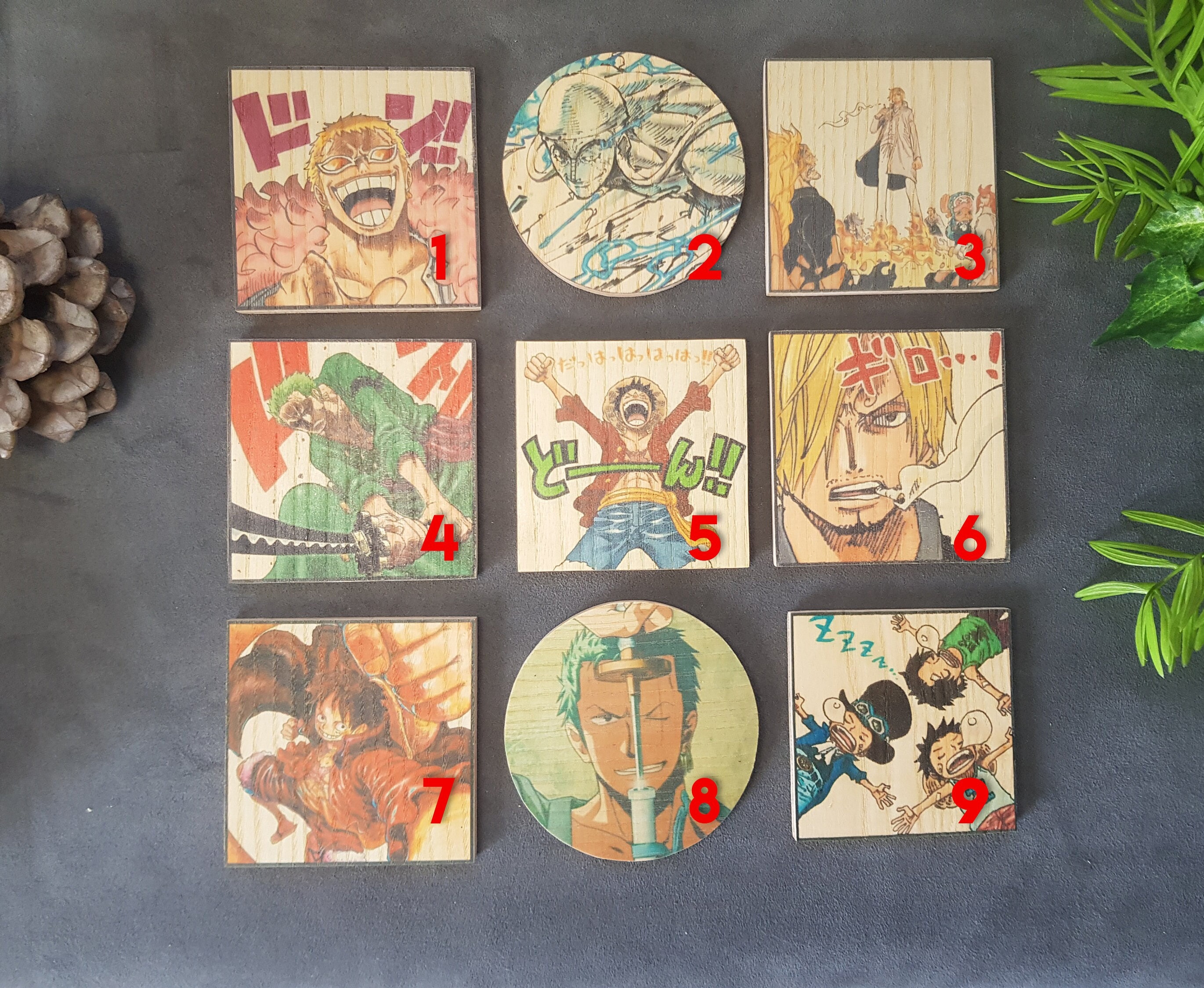 Set of 9 Wooden Coasters one Piece Wall - Etsy