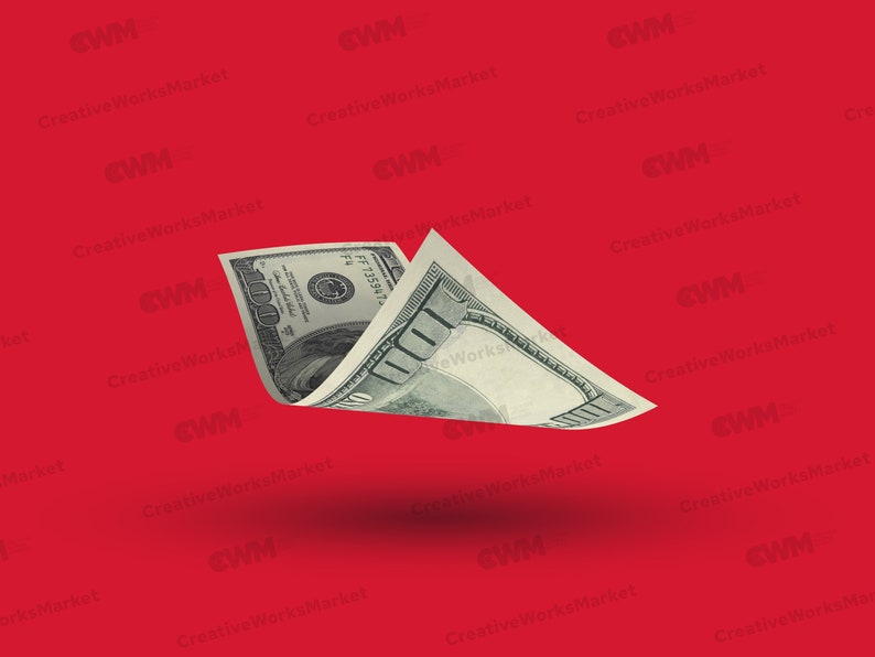 Raining Money Overlay PNG Digital Download File Quality 100 Dollar Bill ...