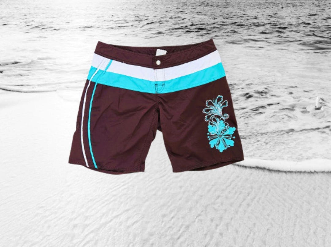 Speedo Authentic Fitness VTG 90s Board Shorts Embellished Tropical ...