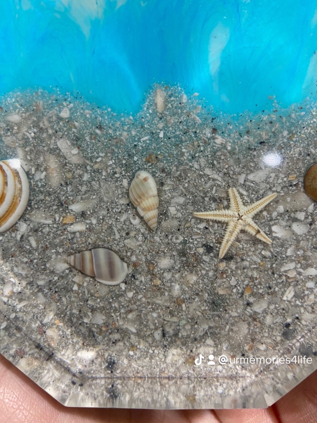 Heart Pet Memorial With Ashes Ocean Look Resin Memorial - Etsy