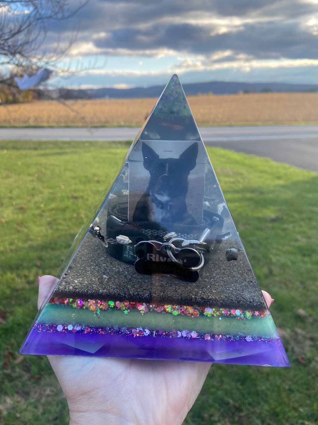 Pet Memorial Pyramid, Large, Resin Memorial, Dog/cat Ashes - Etsy