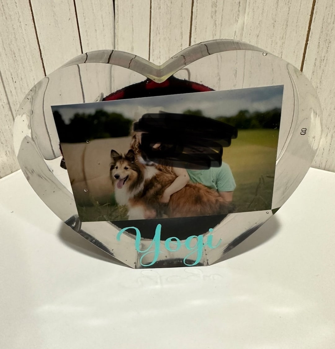 Heart Pet Memorial With Ashes Ocean Look Resin Memorial - Etsy