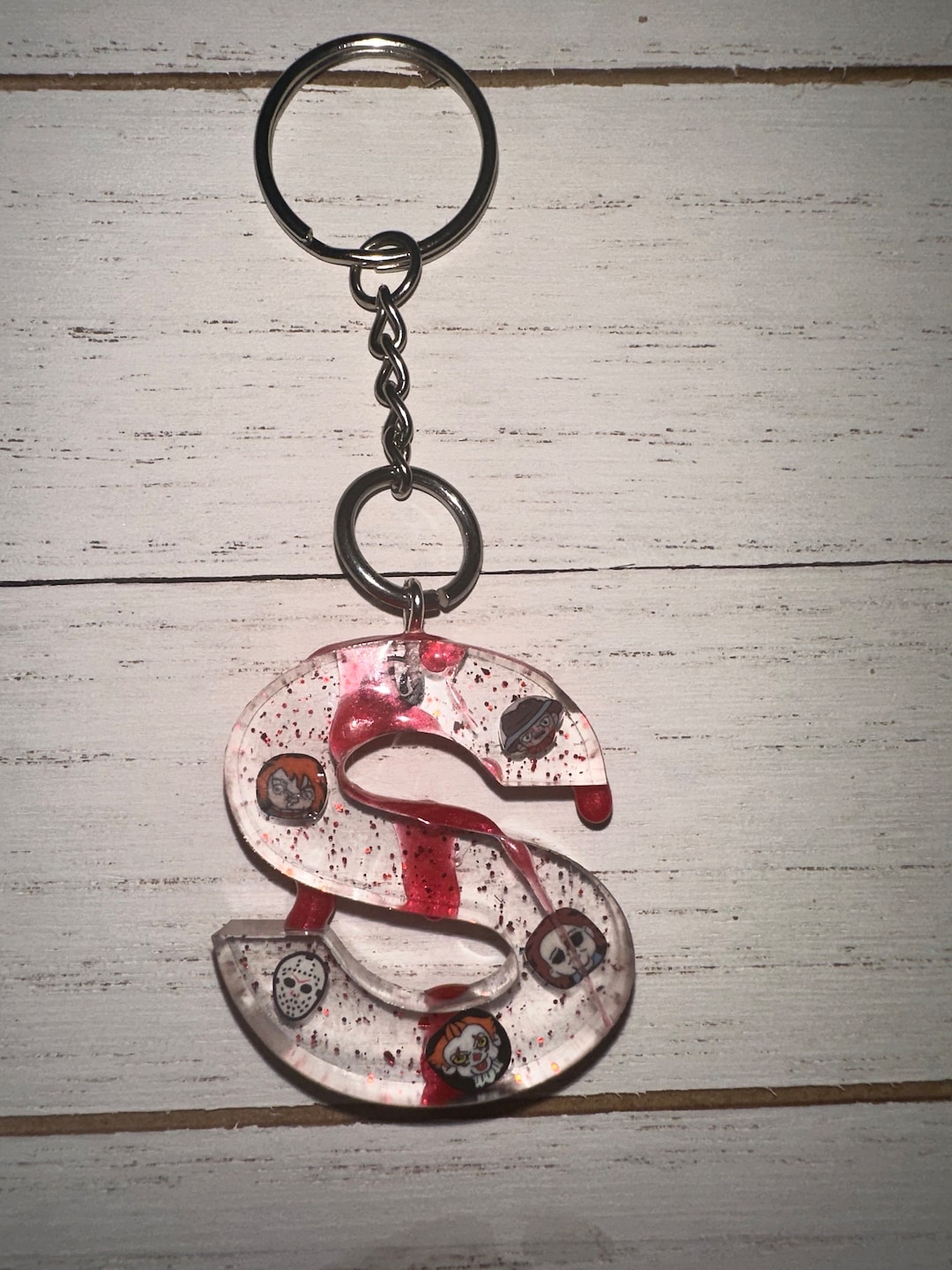 Drip Spooky Halloween Initial Keychain /villain Keychain Gifts - Etsy