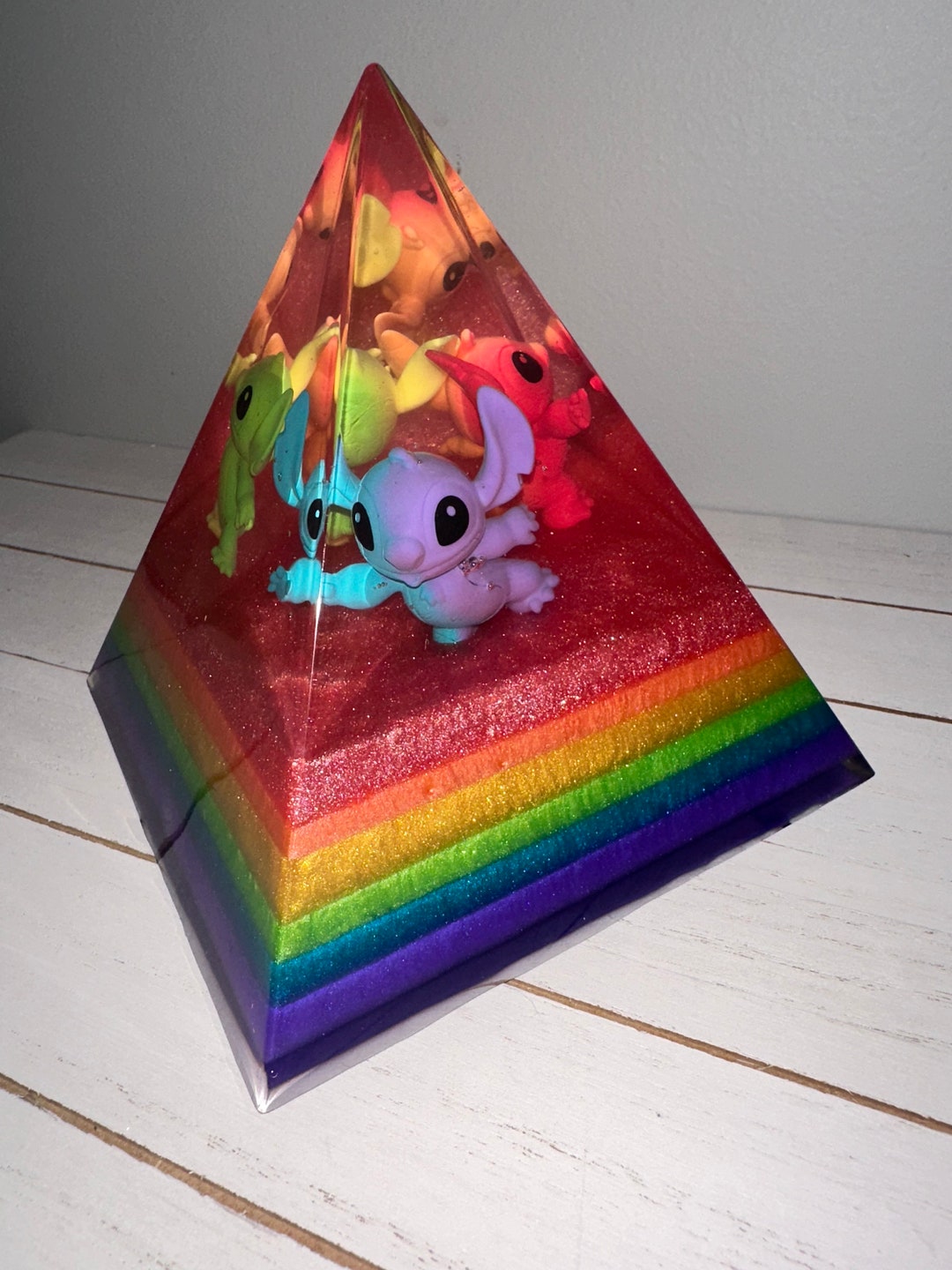 Stitch / Pride Month / Rainbow / Pride Resin Pyramid / Can Add ...