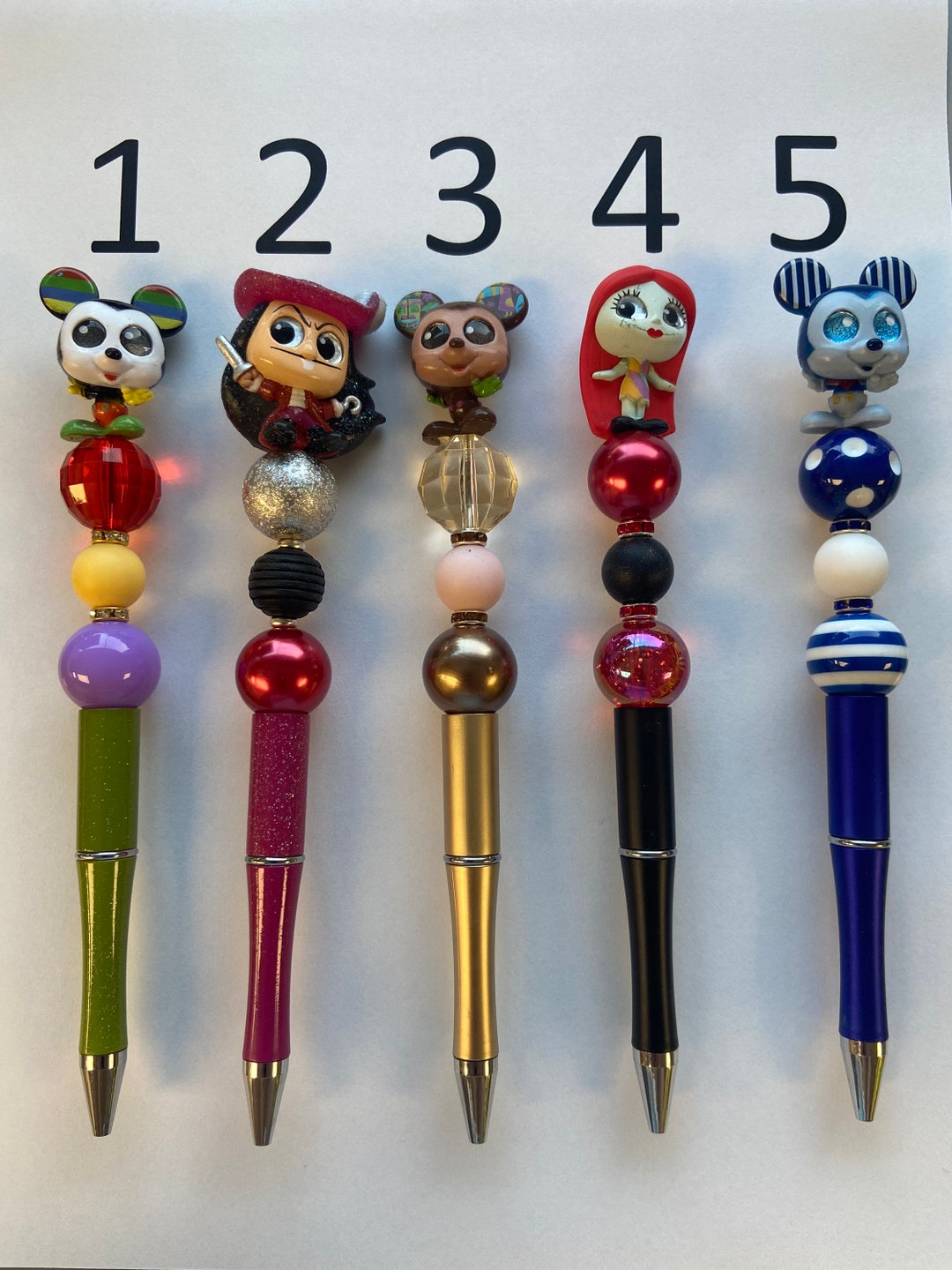 Doorable Bead Pens Mickey Sally Cruella De Vil Fun Pen - Etsy