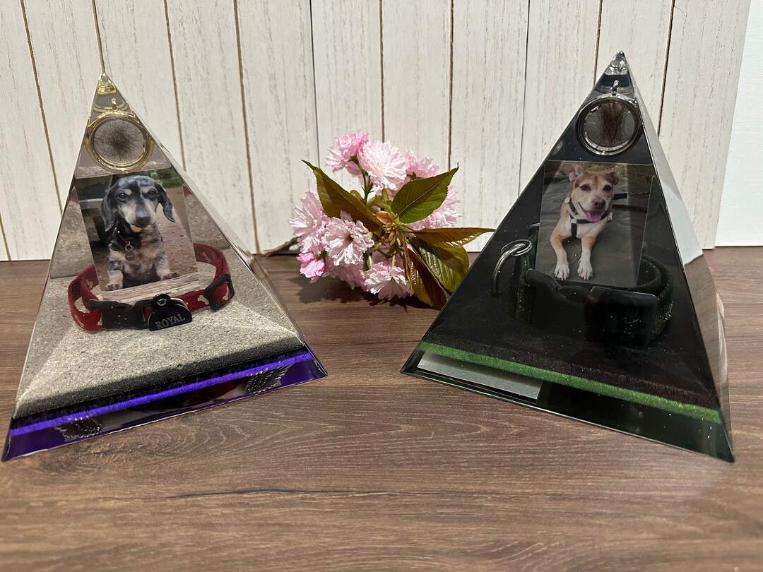 2 Large Pet Memorial Pyramid, Large, Resin Memorial, Dog/cat/horse ...
