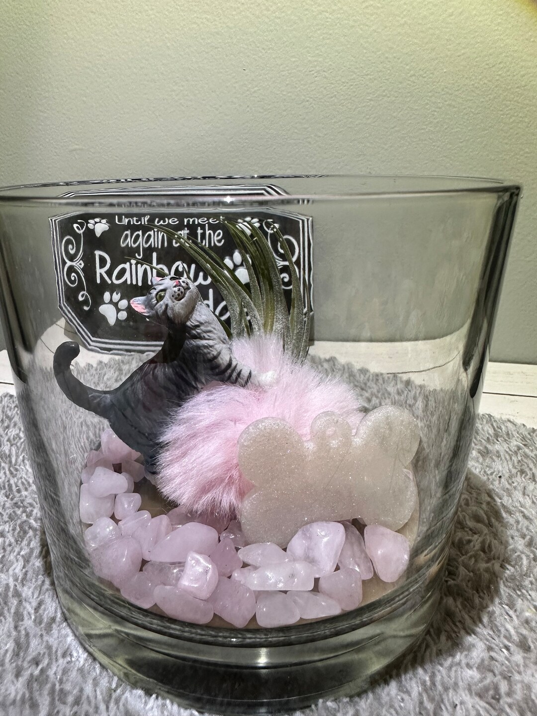 Pet Memorial Terrarium Ashes, Customizable, Air Plant, Dog Tags ...