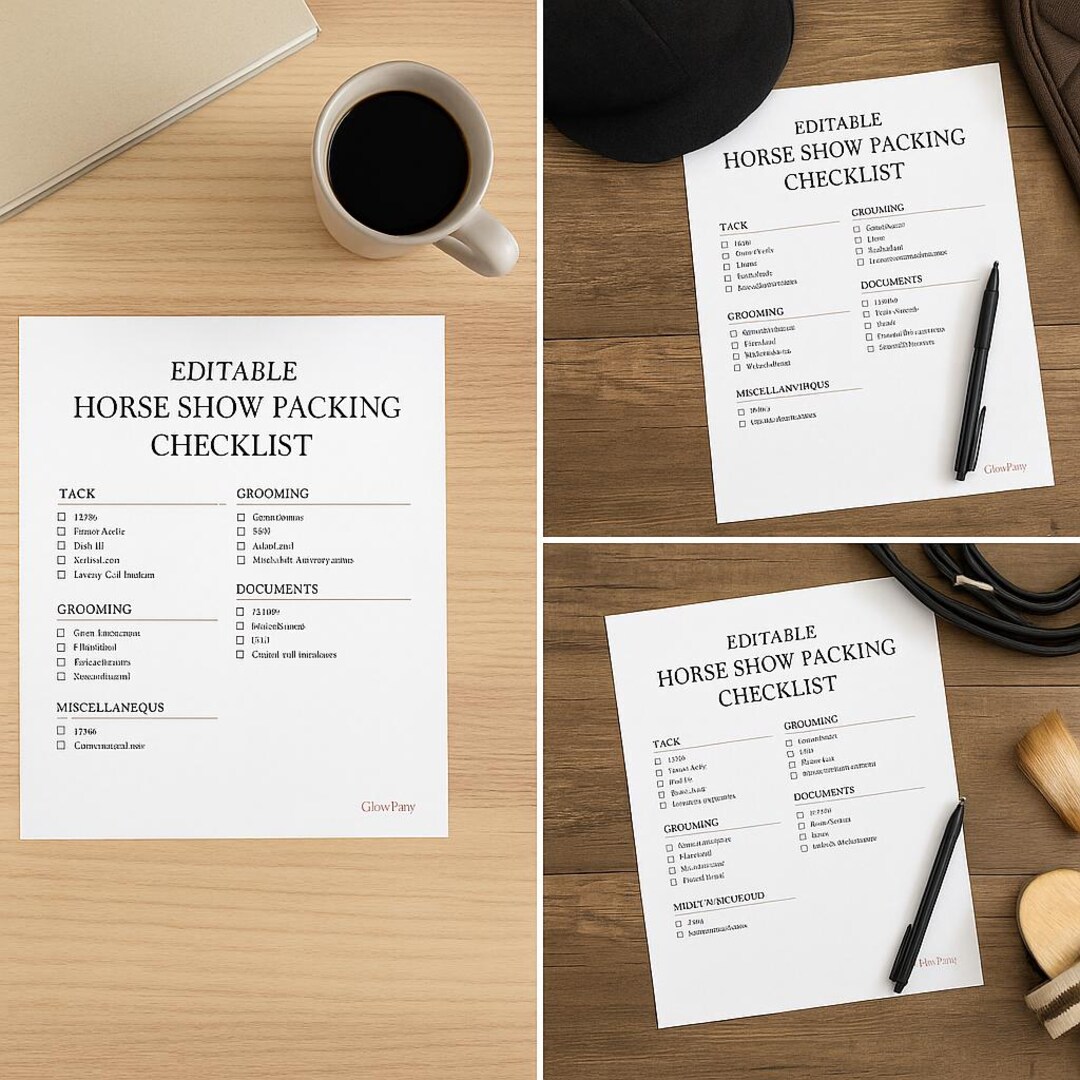 Horse Show Packing Checklist | Printable Equestrian Show Prep List ...
