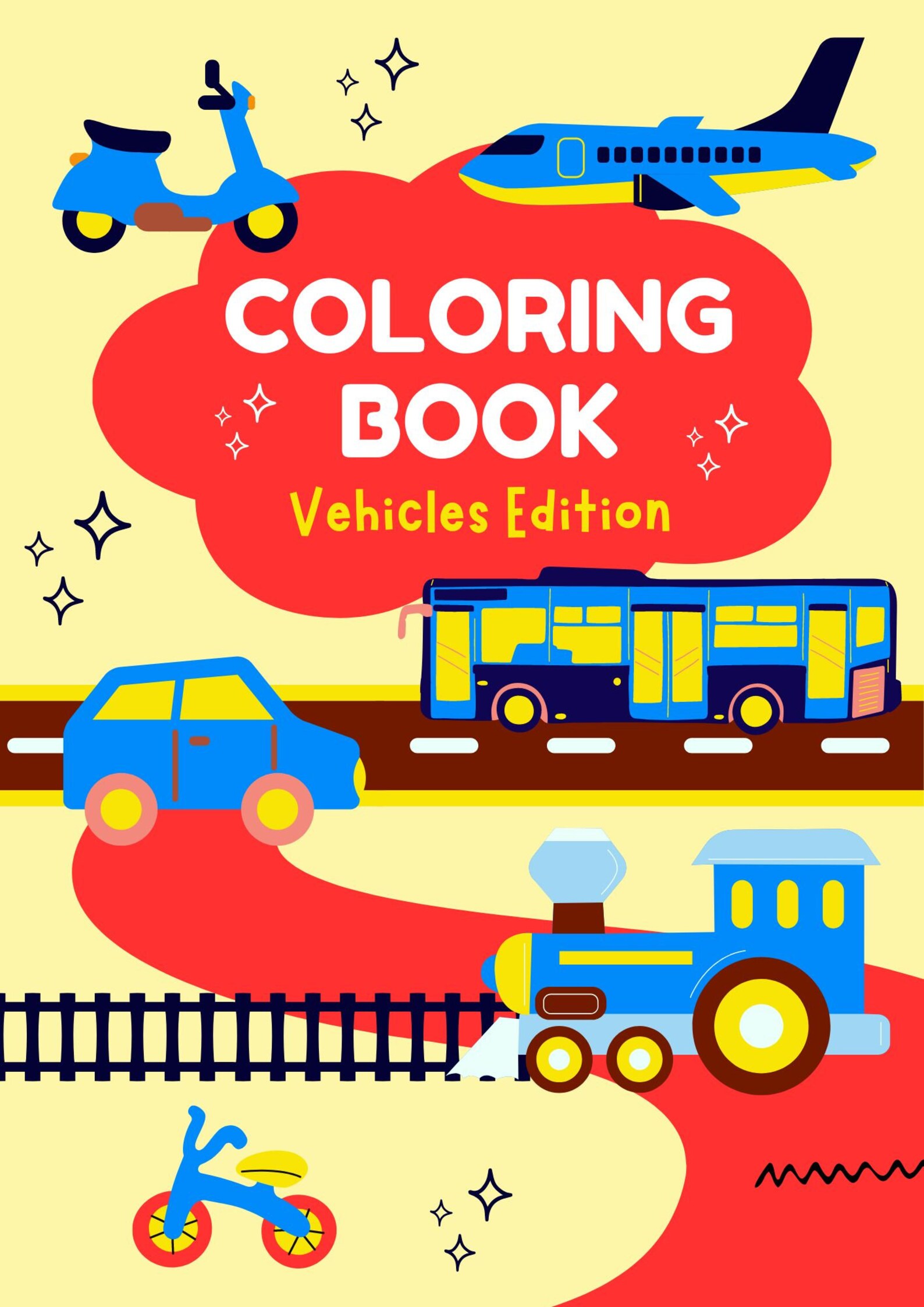 Kids Colouring Book - Vehicles Edition - 26 Pages - Etsy