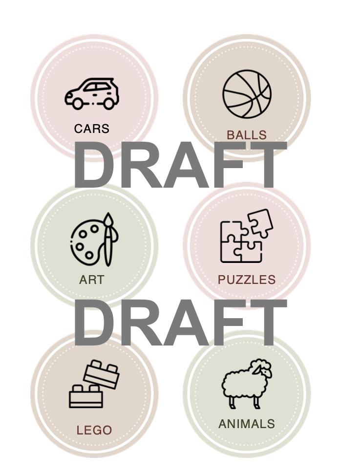 Kids Toy Room Storage Labels, Organization, Kids Drawer Labels ...