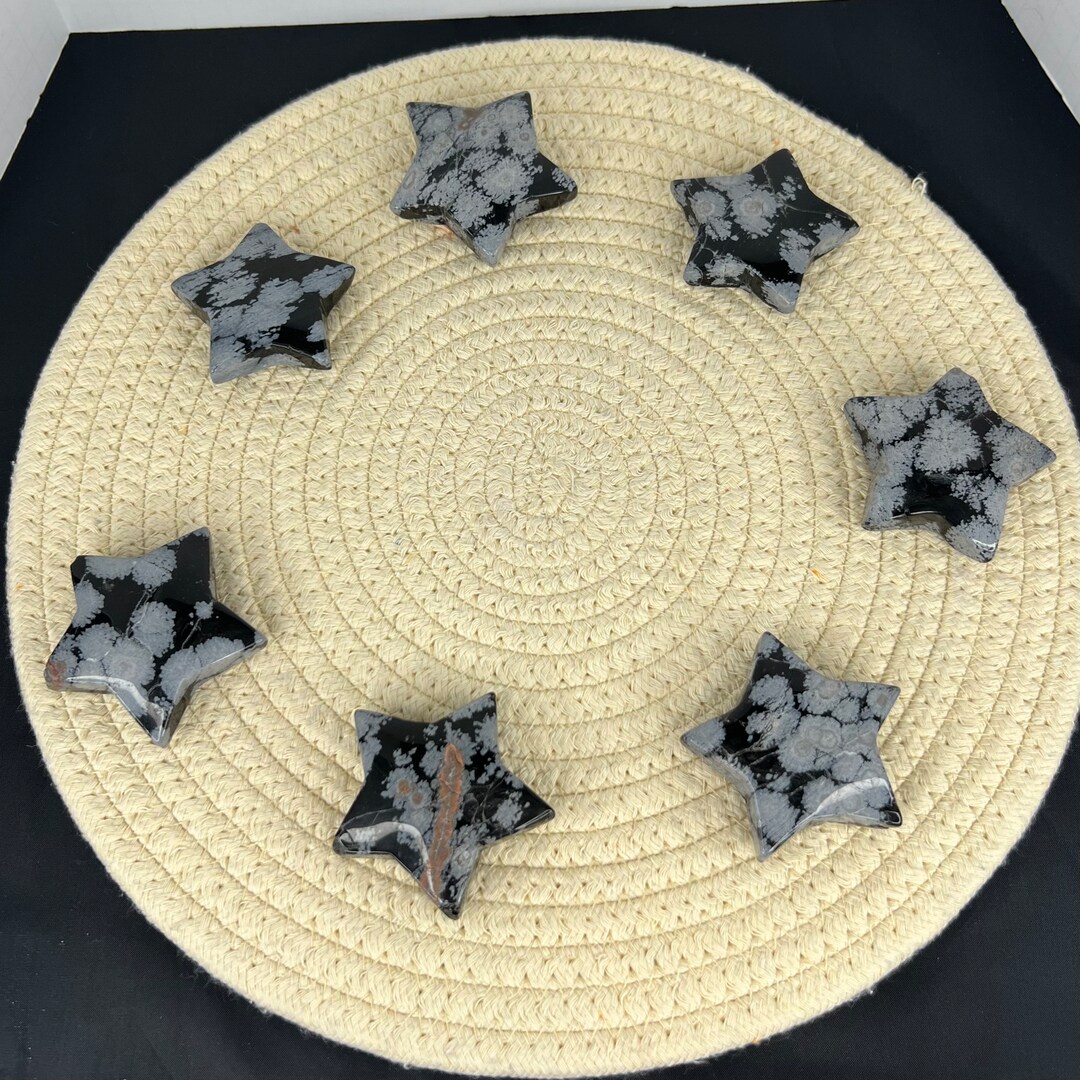Snowflake Obsidian Star Carving - Etsy
