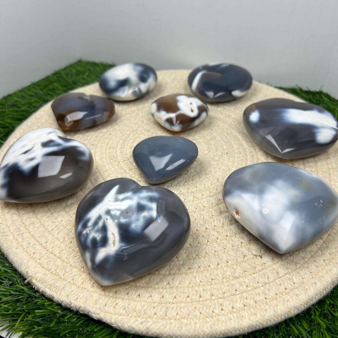 Orca Agate Heart Carving - Etsy