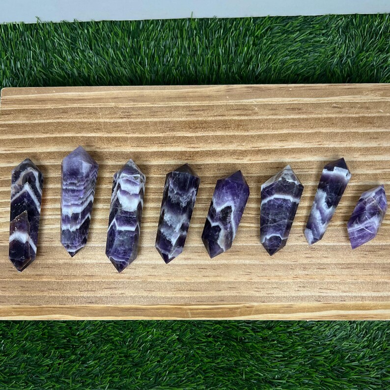 Chevron Amethyst/ Dream Amethyst Double Point - Etsy