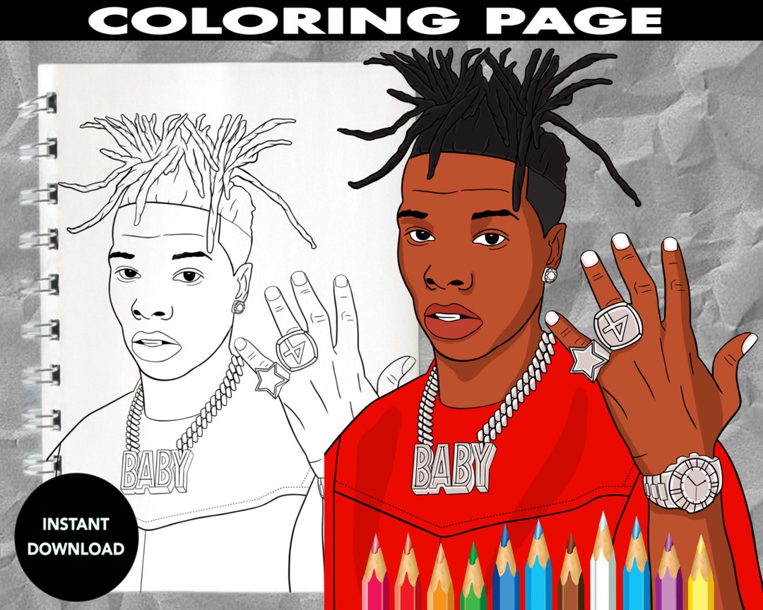 Lil Baby Coloring Page Instant Download Coloring Sheet Digital - Etsy