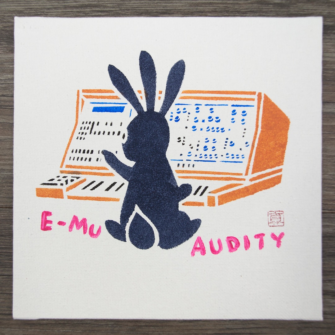E-mu Audity Bunny (original Painting / Synth Art / Gift for Music Lover ...