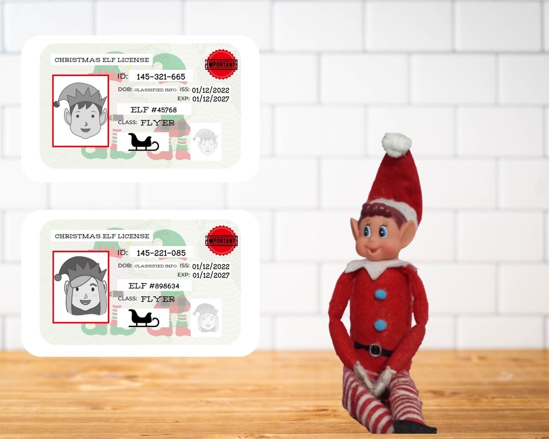 Printable Elf License, DIY Elf Games, Lost Elf ID, Christmas Elf ...