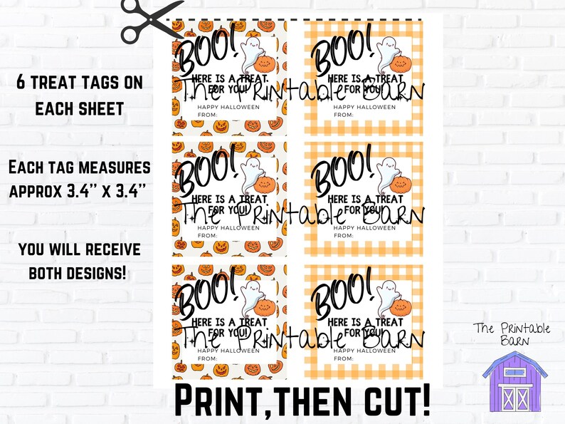 BOO Here is A Treat for You Halloween Tag, Printable Treat Tags ...