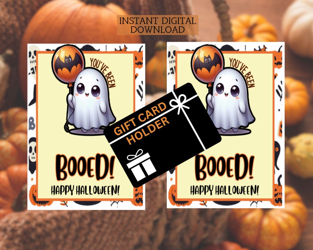 Printable You've Been Booed Card, Gift Card Holder, Boo Basket Tag ...