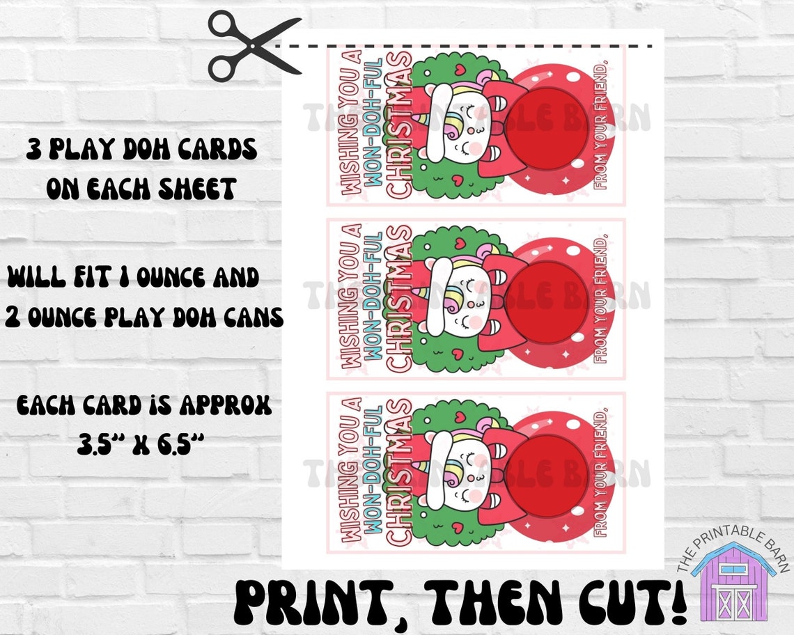 Wondohful Playdoh Card Printable Playdoh Holder Classroom - Etsy