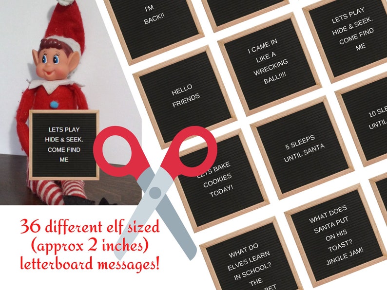 Christmas Elf Letterboard Printable, Elf Messages, Elf Accessories, Elf ...
