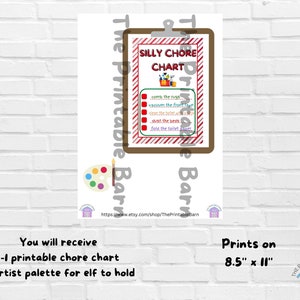 Silly Elf Chore Chart, Printable Elf Props, Christmas Elf Accessories ...