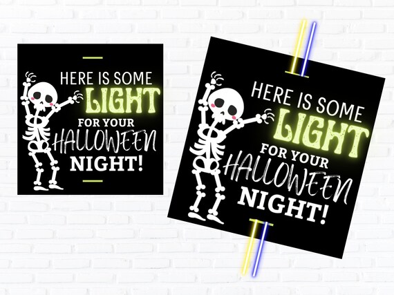 Glow Stick Halloween Gift Printable Glow Stick Holder Non - Etsy