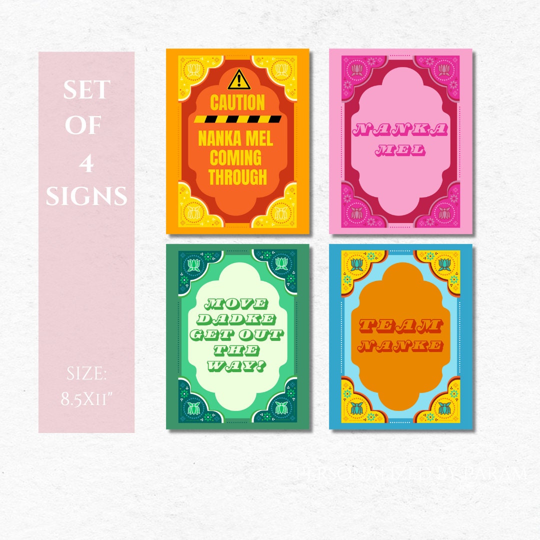 Digital Nanka Mel Signs Punjabi Wedding Signs Nanke Mel Party Signs ...