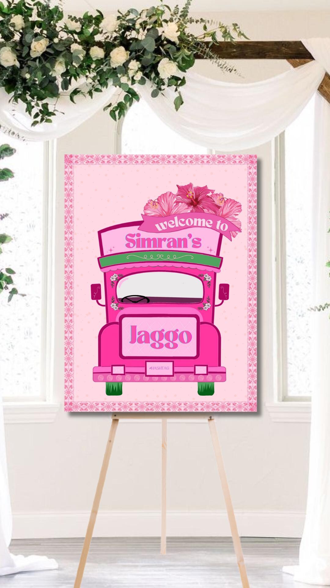 Pink Jago Welcome Sign | Indian Wedding Decor (digital Download) - Etsy
