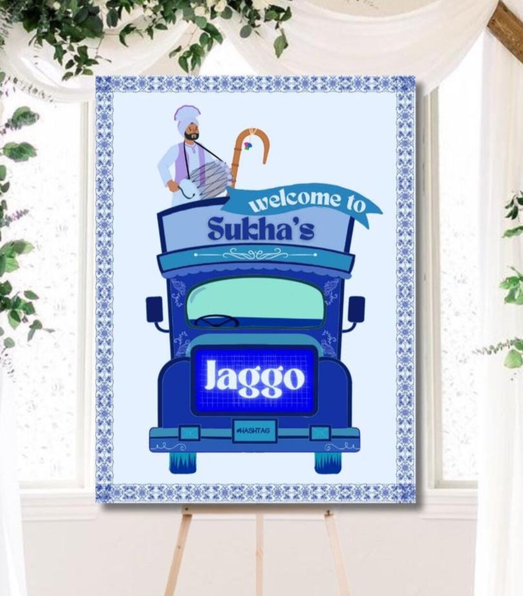 Indian Wedding Welcome Sign | Jago Sign, Sangeet Decor (digital ...