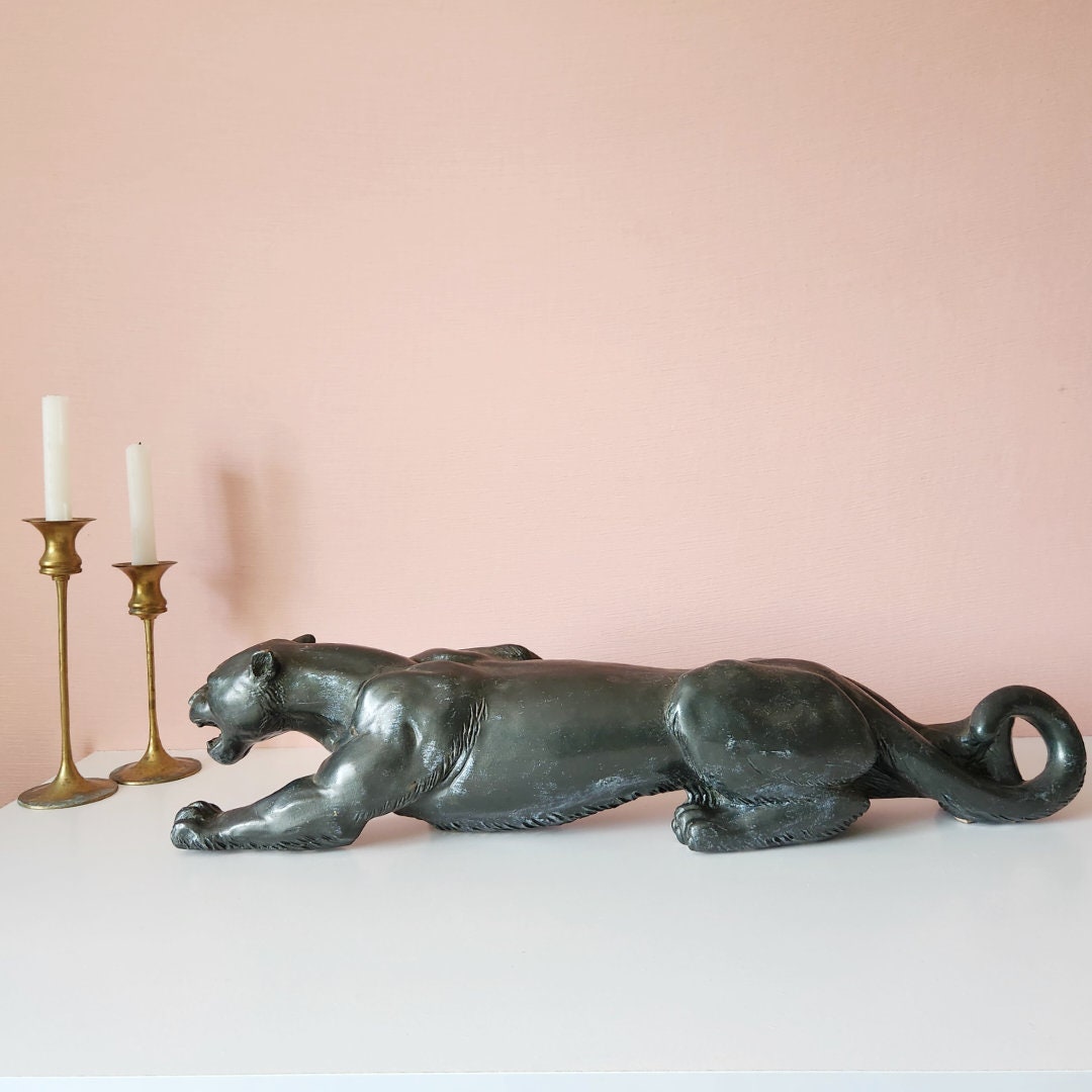 Mid-century Large Prowling Black Leopard Statue 1966 - Etsy