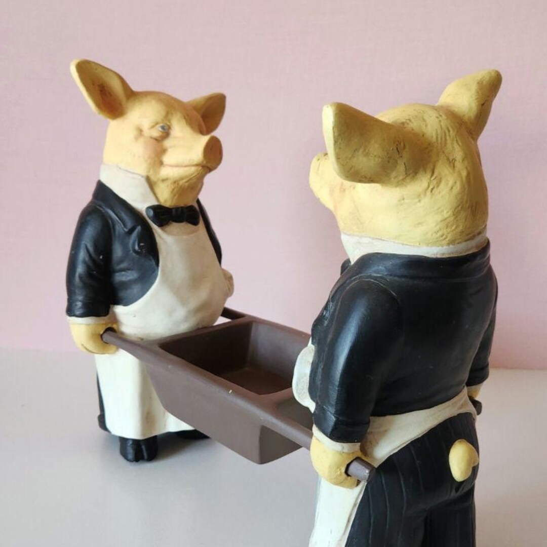 Pig Butler Serving Bowl Display Vintage Dept 56 - Etsy