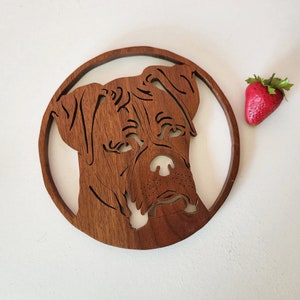 Boxer Art Vintage Round Wood Cutout Wall Decor or Trivet - Etsy