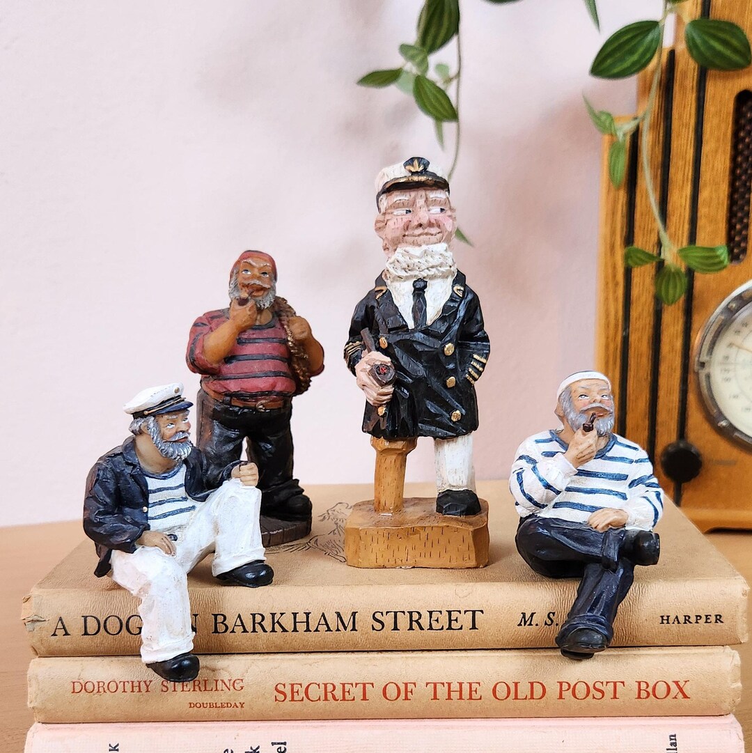 Vintage Fisherman & Old Salt Figurines, Set of 4 - Etsy