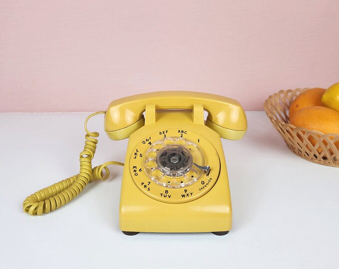 Mustard Yellow Retro Rotary Phone, Western Electric, Vintage 1970's - Etsy