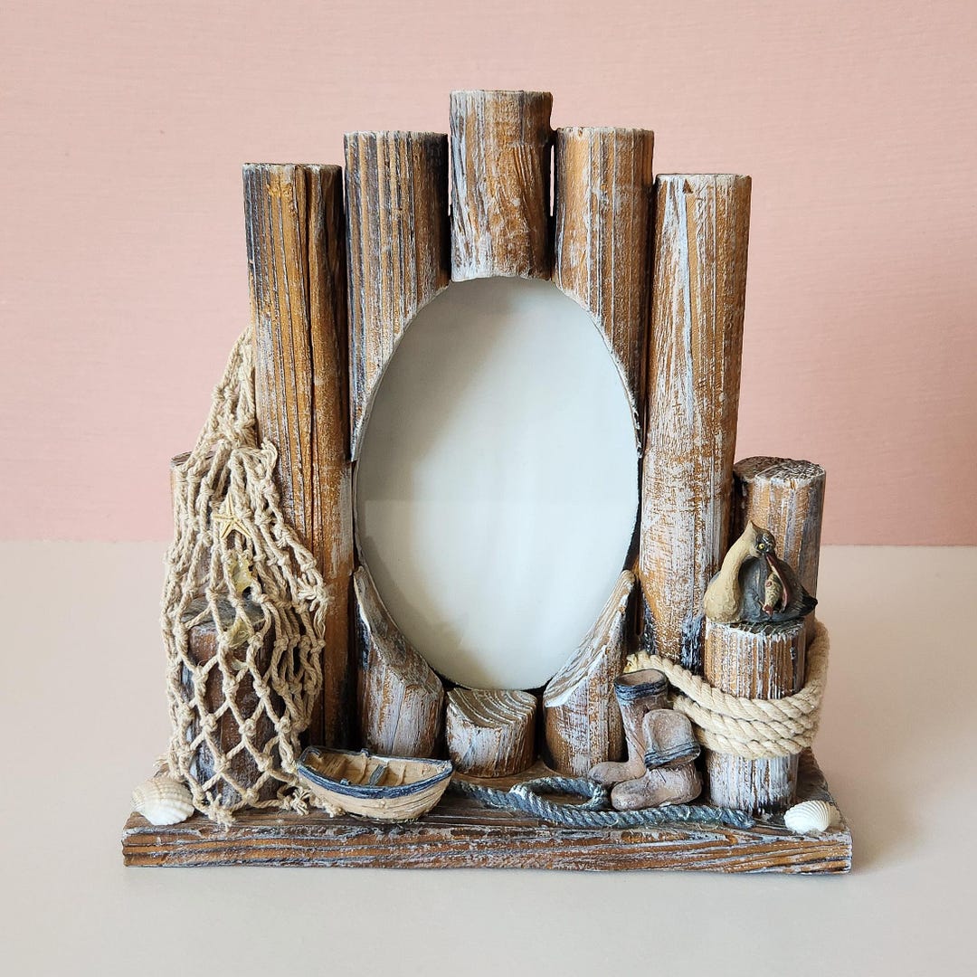 Seashore Themed Picture Frame, Nautical Scene, 4 X 6 Photos, Wall or ...