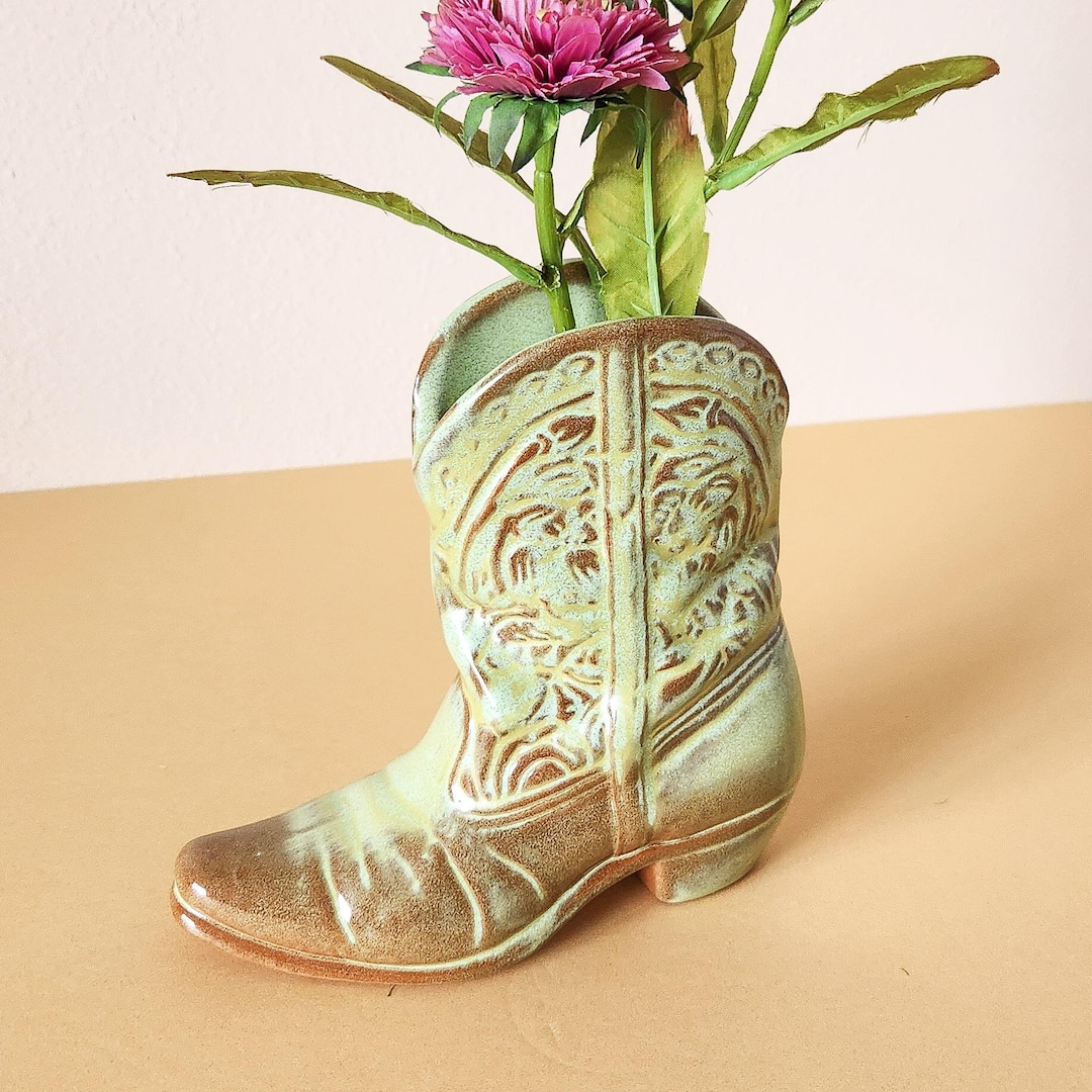 Frankoma Pottery Cowboy Boot Vase, Wall Hanging - Etsy